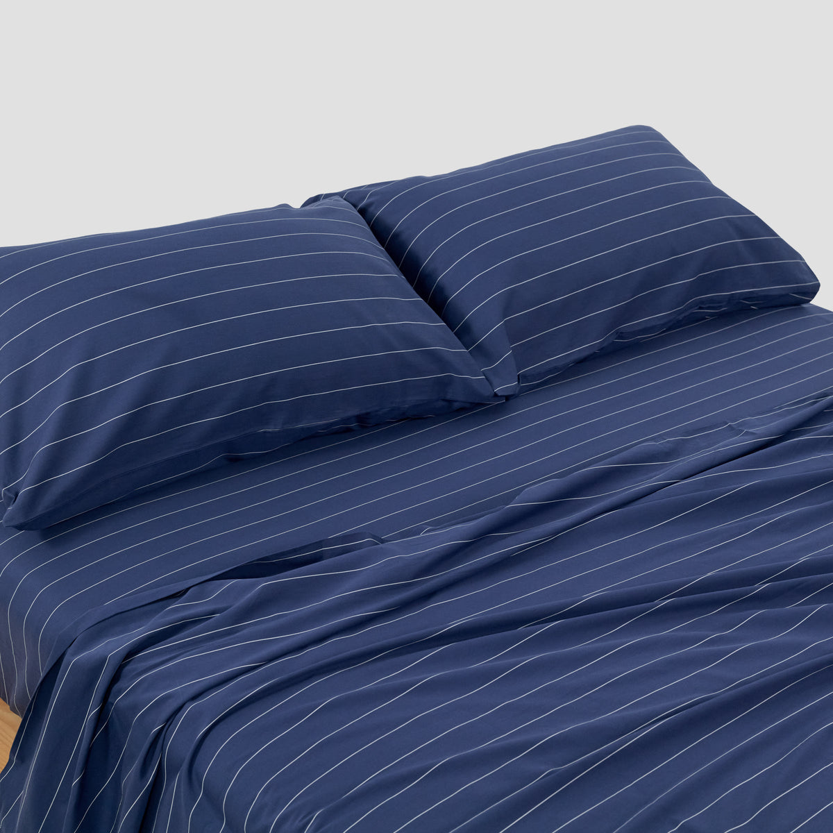 Classic Navy Pinstripes Flat Sheet | Luxury Organic Cotton Bed sheet ...